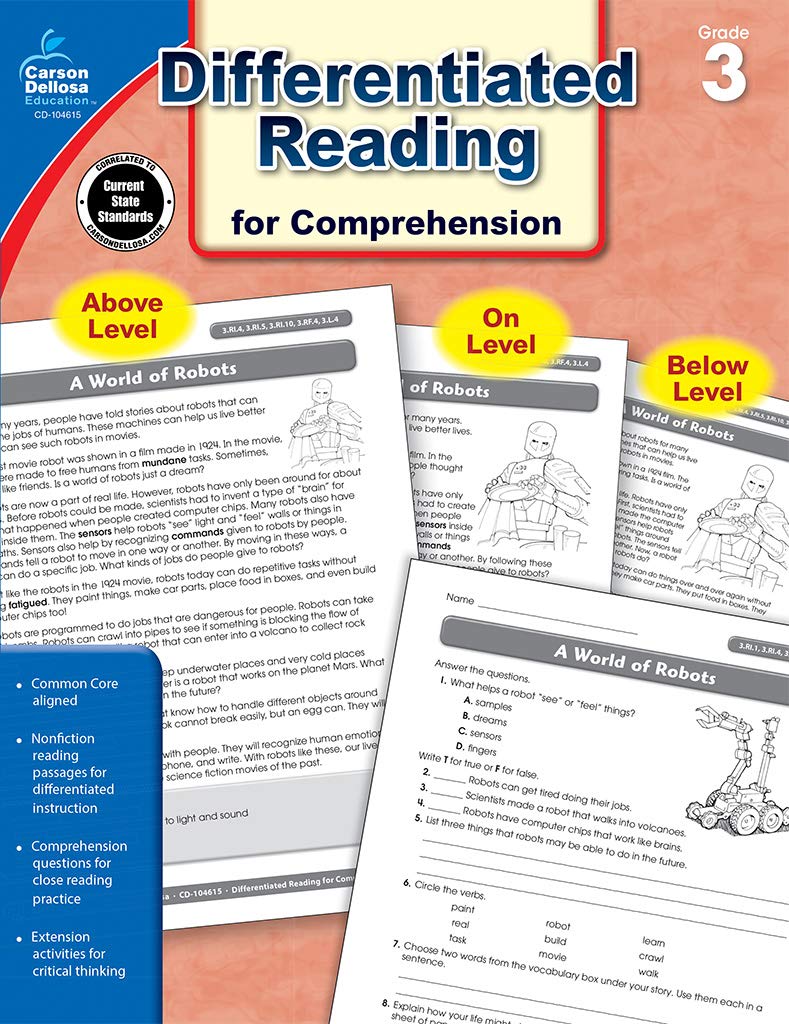 Common Core Differentiated Reading for Comprehension, Grade 3 : Carson ...