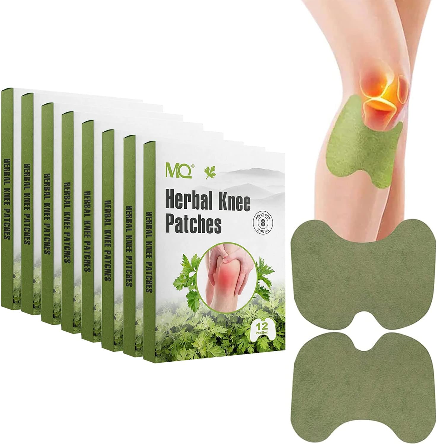 8 Pack MQ Pain Relief Patches, Wormwood Knee Pain Patch Paste, Heat ...