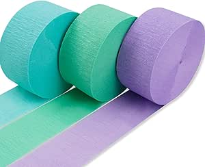Amazon.com: PartyWoo extra large Crepe Paper Streamers 3 Rolls 393ft ...