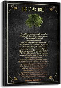 Amazon.com: The Oak Tree Wall Art Vintage Johnny Ray Ryder Jr. Poem ...