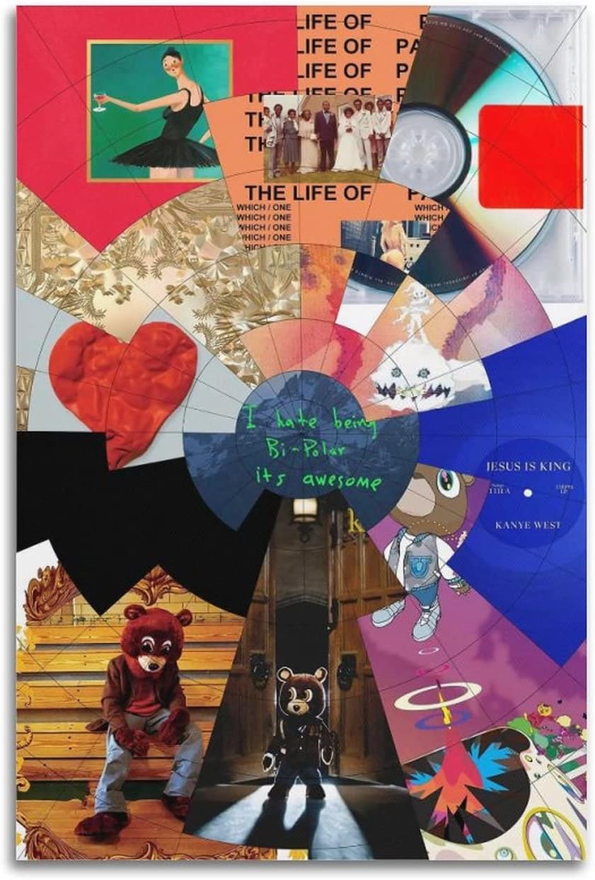 Kanye West Poster - 90s Album Cover Canvas Wall Art, Australia | Ubuy