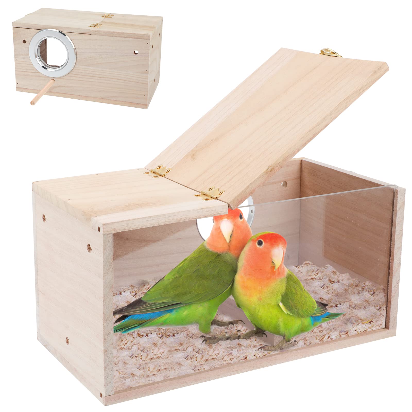 Amazon.com : GINDOOR Parakeet Nesting Box Transparent Bird House for ...