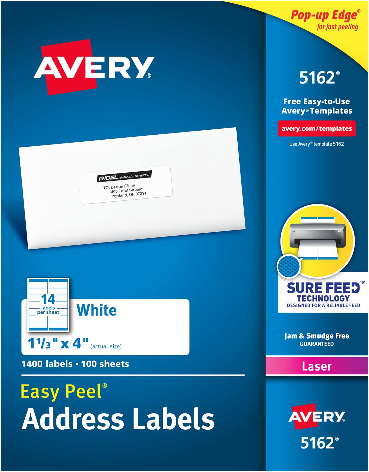 Amazon.com : Avery 8460 Inkjet Labels, Mailing, 1-Inch x2-5/8-Inch,3000 ...