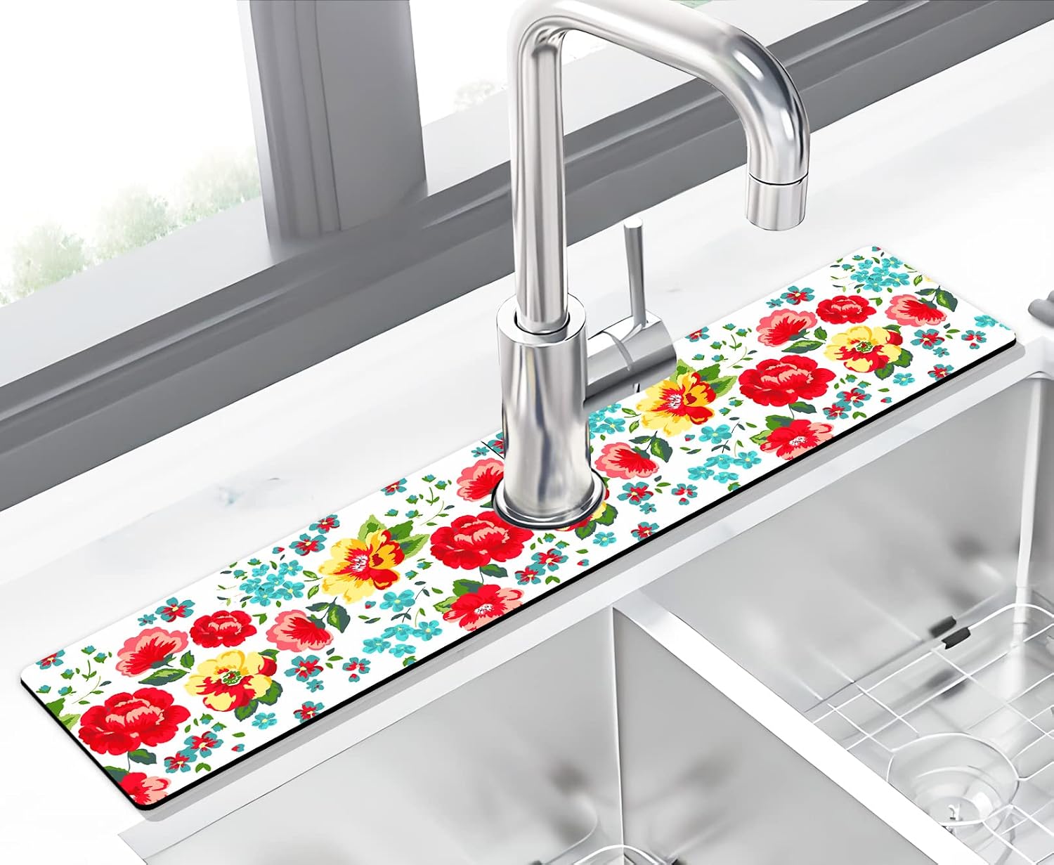 Amazon.com: Kitchen Sink Splash Guard Faucet Mat Super Absorbent Fast ...
