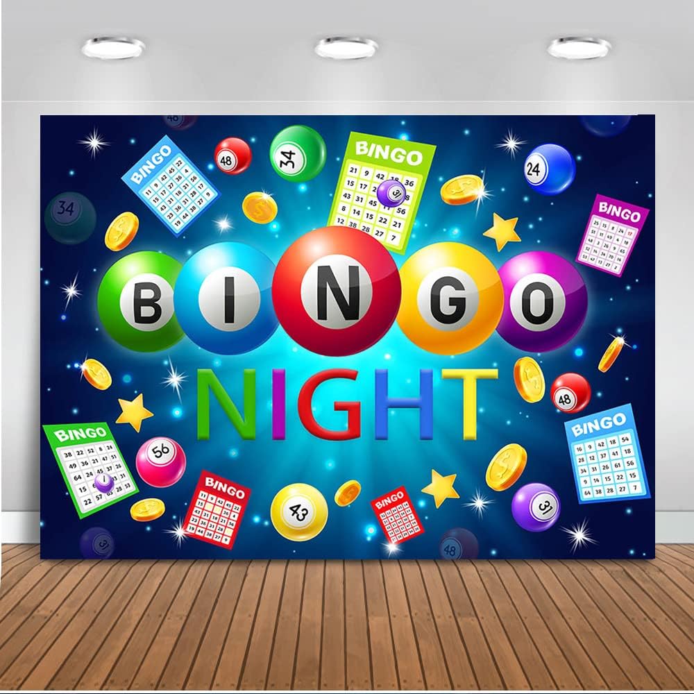 Amazon.com : Mocsicka Bingo Night Backdrop Billiards Winning Ball Gold ...