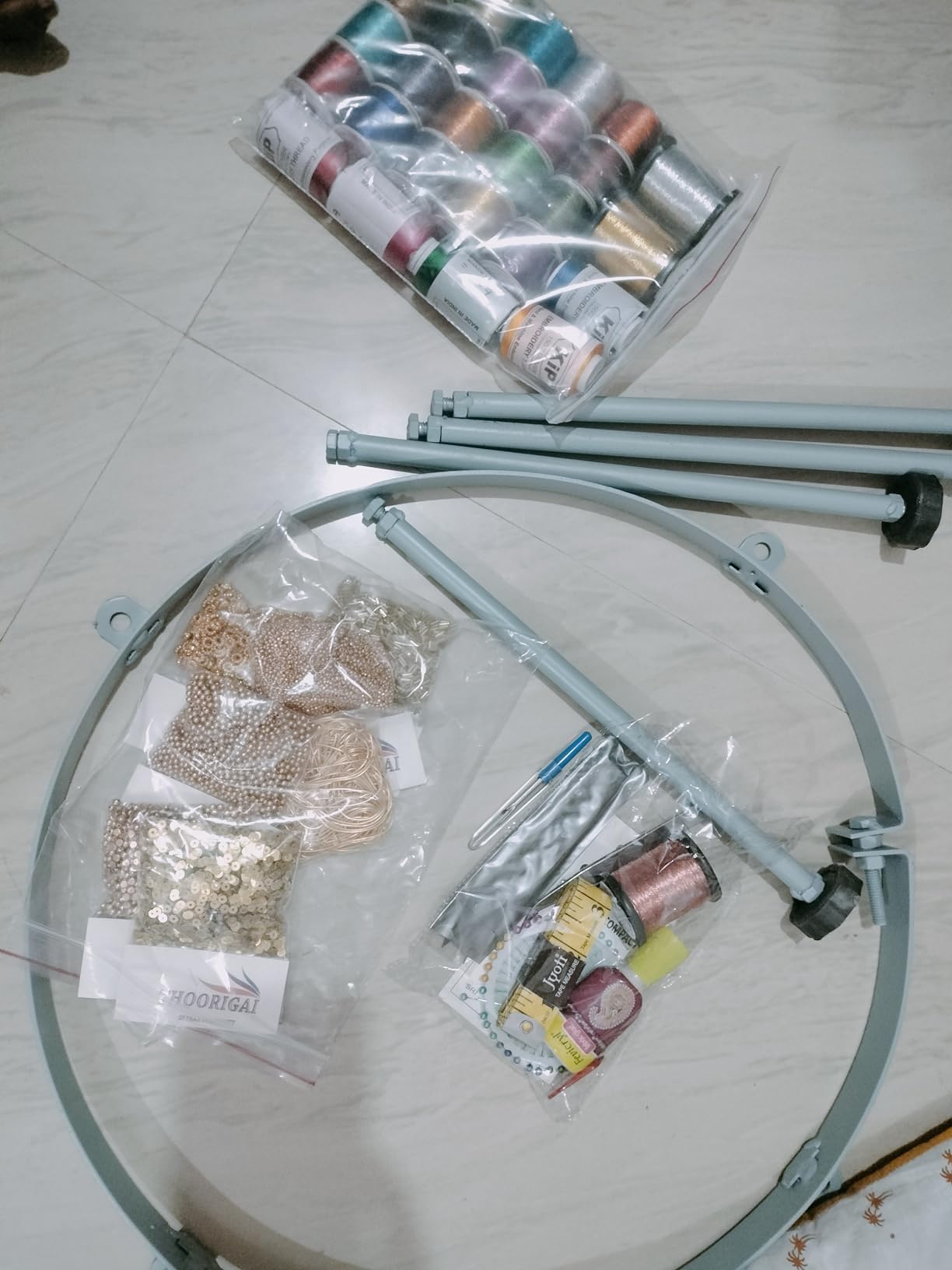 Aari/maggam Work Stand with Wooden Frame ,18’’ aari Embroidery Frame ...