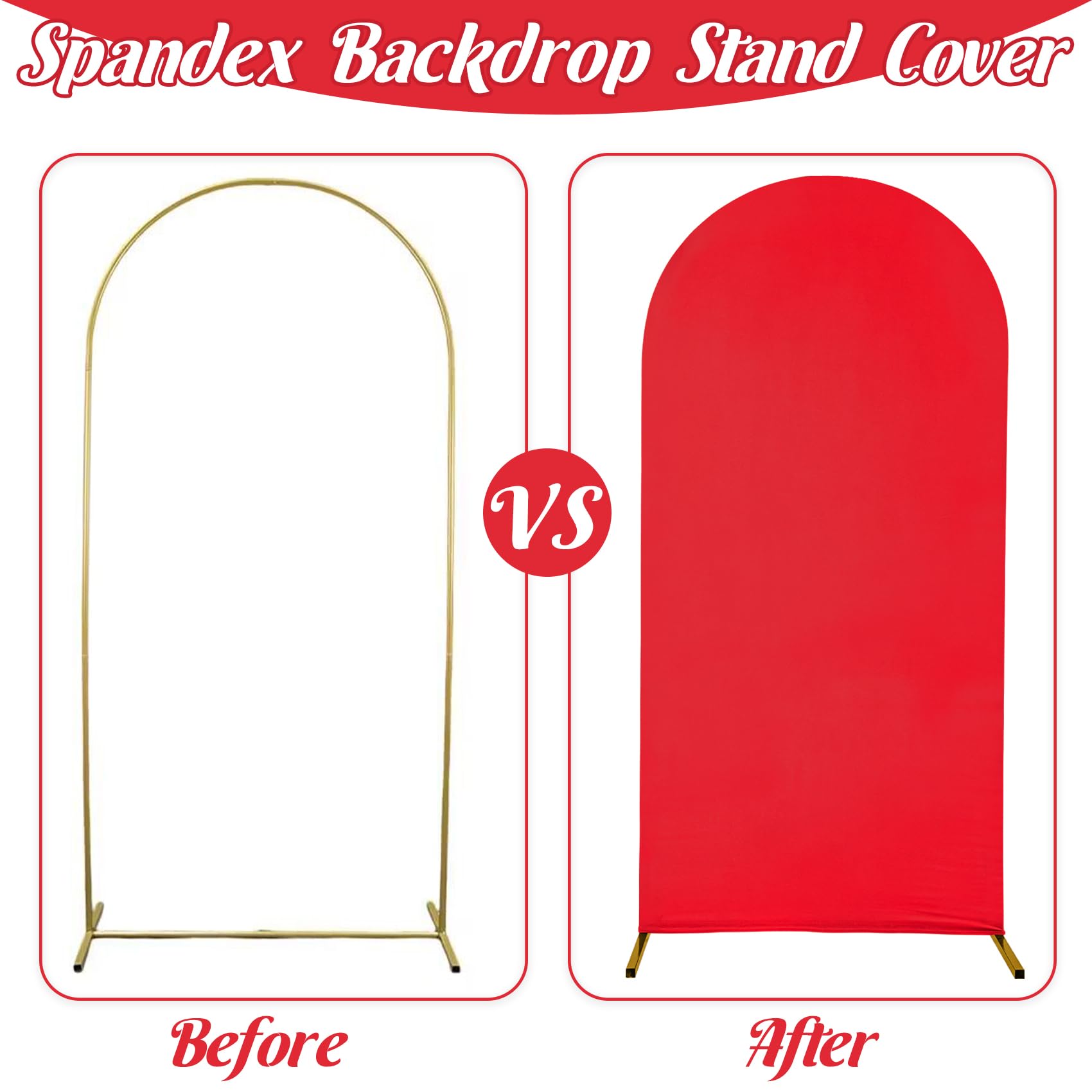 Snapklik.com : Spandex Fitted Wedding Arch Cover 4FT Red Arch Backdrop ...