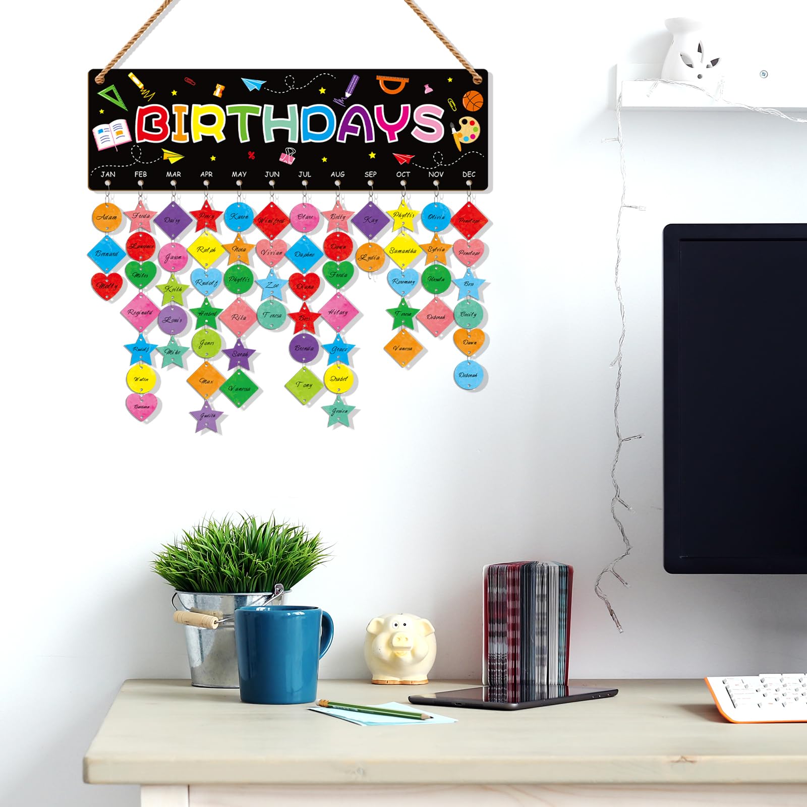 Snapklik.com : MoShining Colorful Birthday Calendar Wall Hanging Decor ...