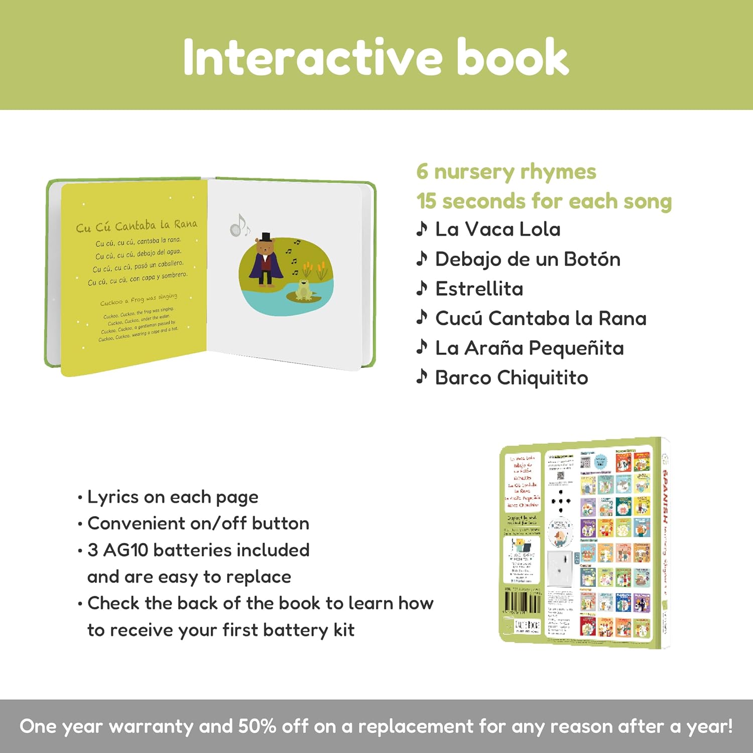 Buy Spanish Books for Toddlers 1-3 | Nursery Rhymes Book for Infants ...