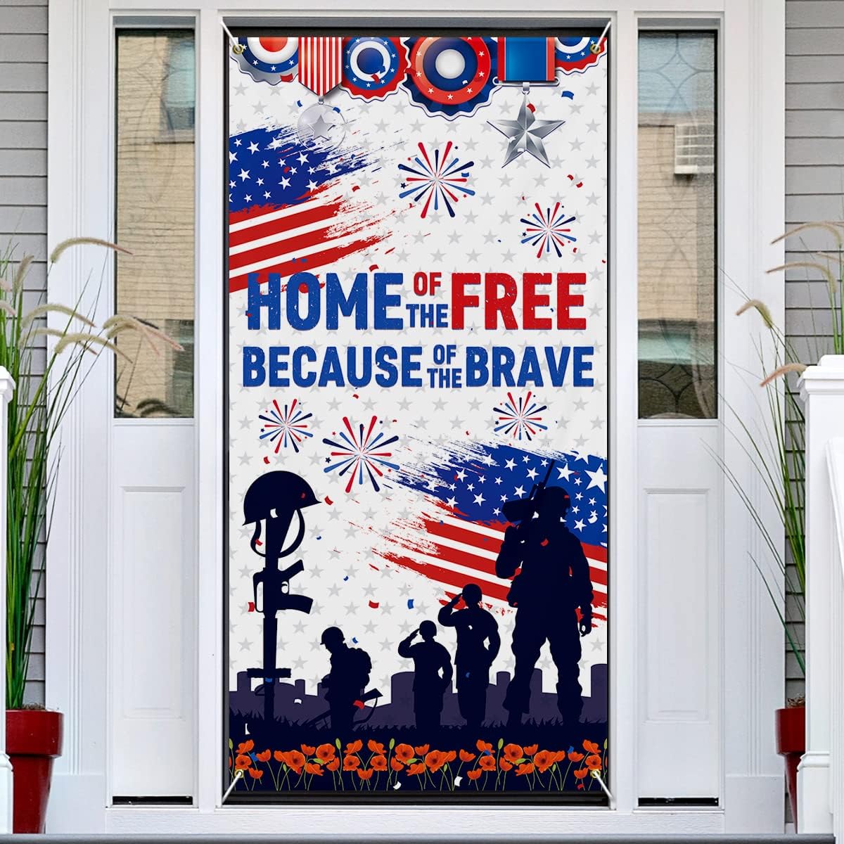 Amazon.com: 4th of July Banner Decoration - 2 Pieces Happy 4th of July ...