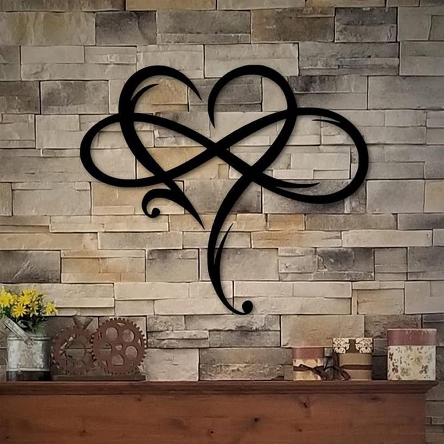 Amazon.com: Infinity Heart Wall Decor Unique Infinity Heart Metal Art ...