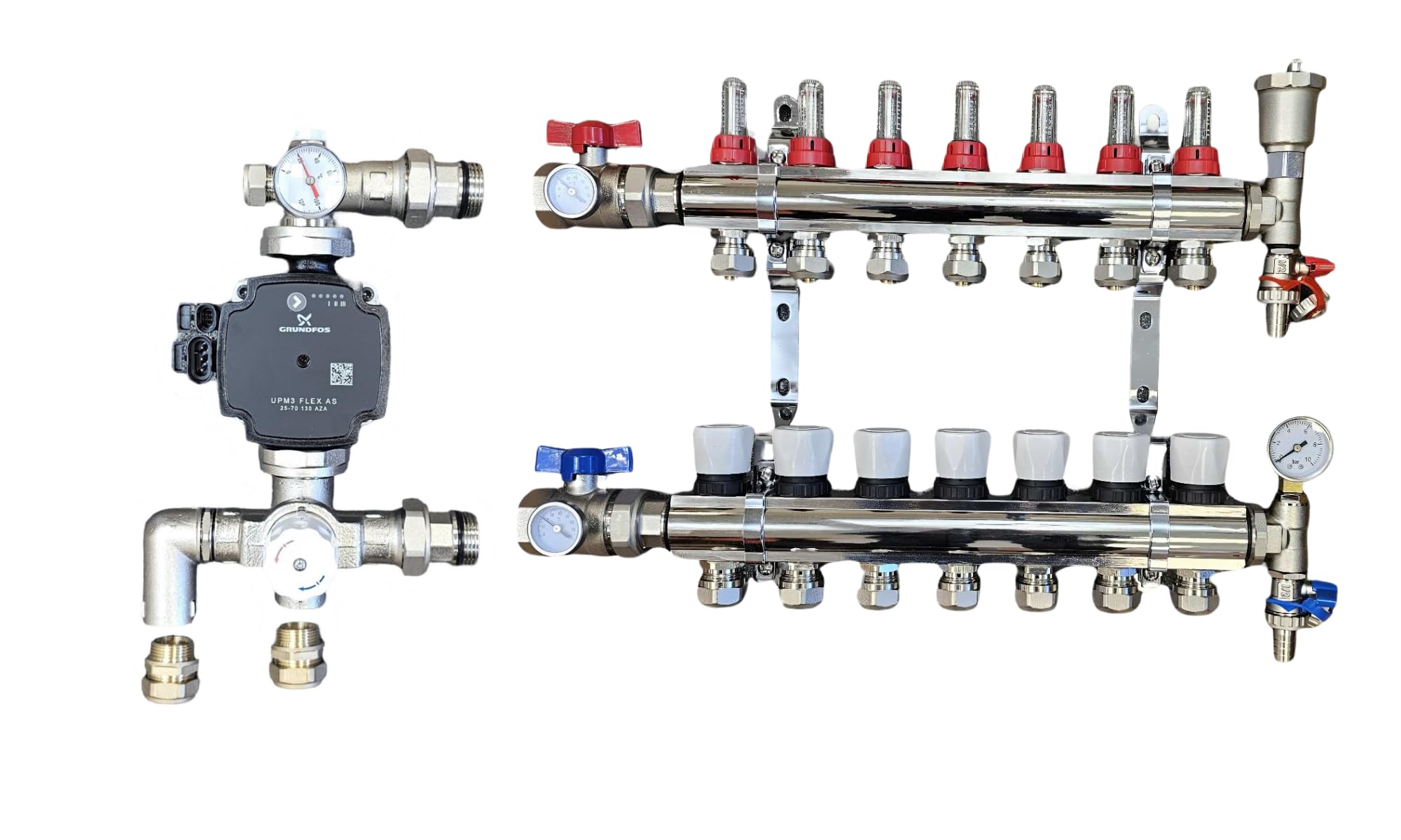 Wärmer System 7 Port Brass Underfloor Heating Manifold with A Rated ...