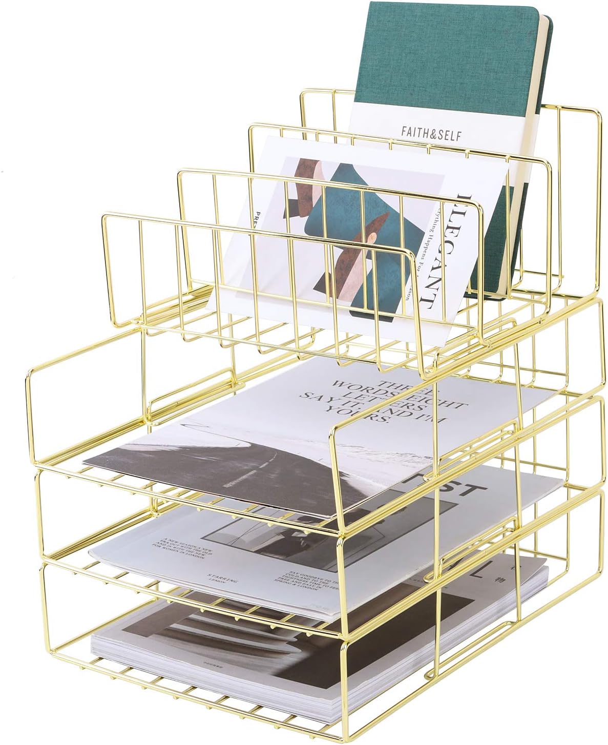 Amazon.com: Hosaken Paper Tray, 3-Tier Stackable File Trays Plus Letter ...