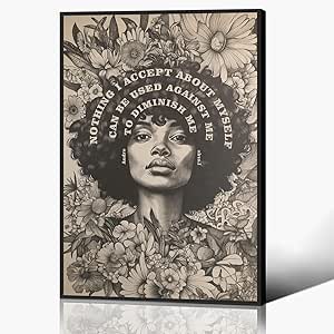 Amazon.com: Black and White Canvas Wall Art, Social Justice Audre Lorde ...