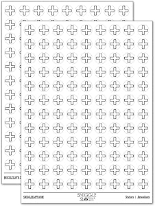 Amazon.com: Plus Sign Outline 200+ Round Stickers - Gloss Finish - 0.50 ...