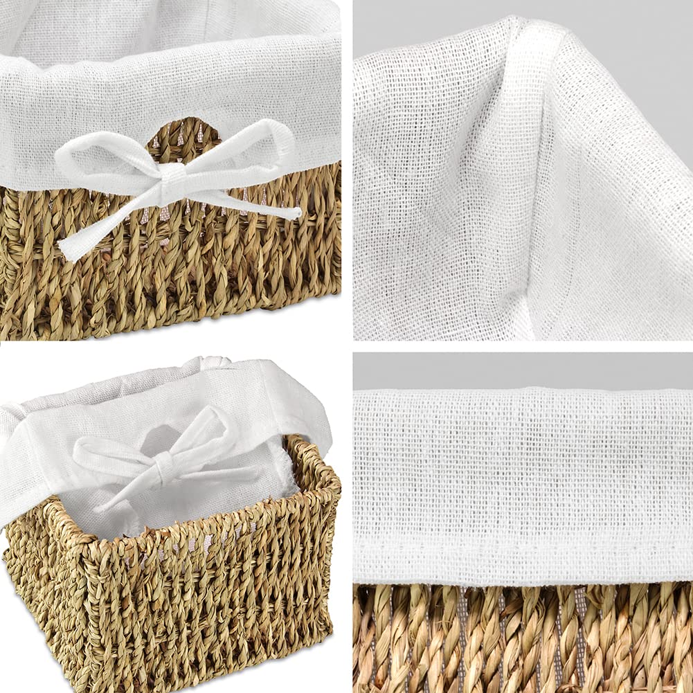 EZOWare Set of 6 Small Natural Woven Seagrass Wicker Storage Nest ...