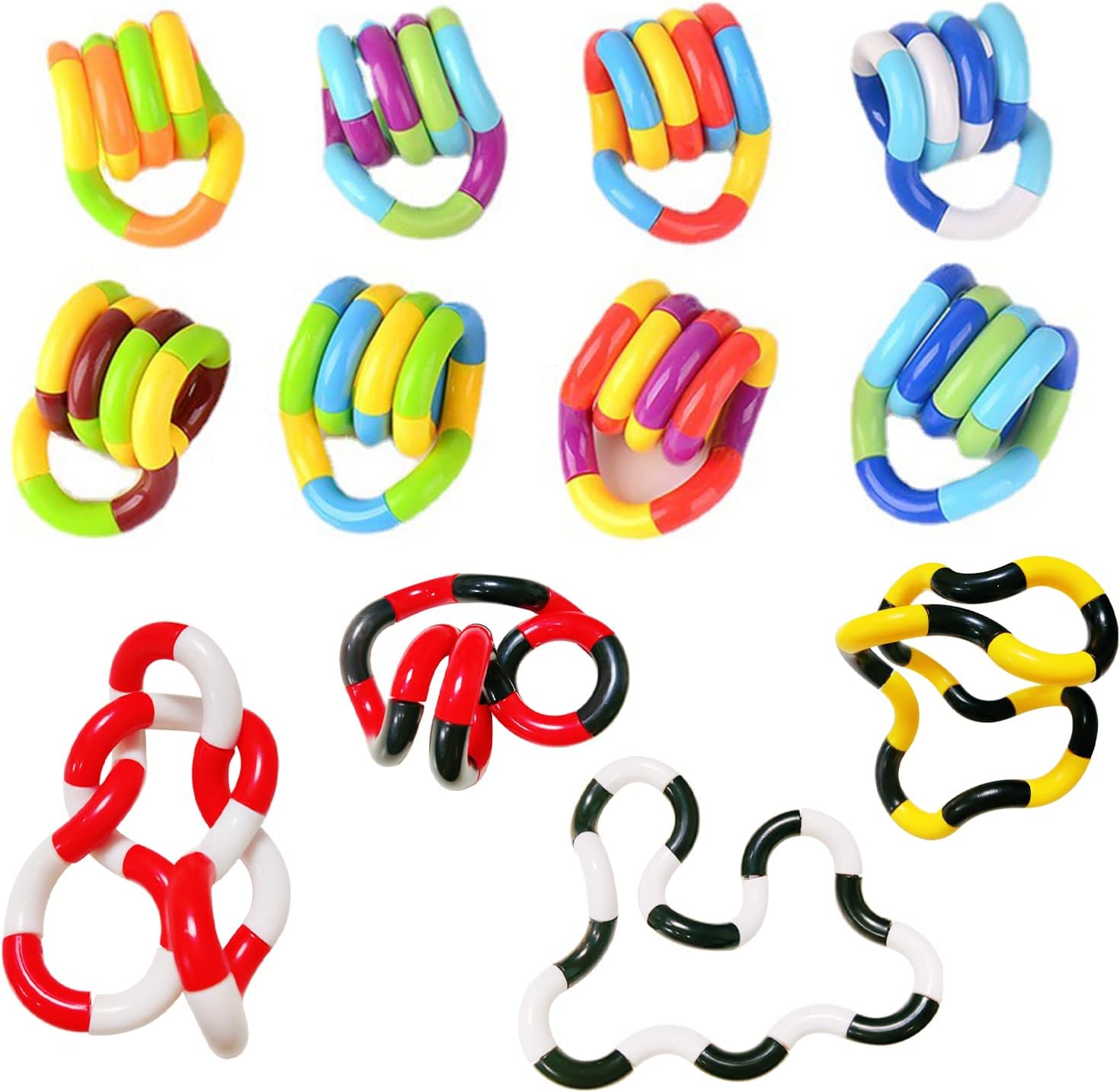 Amazon.com: Tangle Fidget Toys, 12 Pack Multicolored Twisty Fidget Toy ...