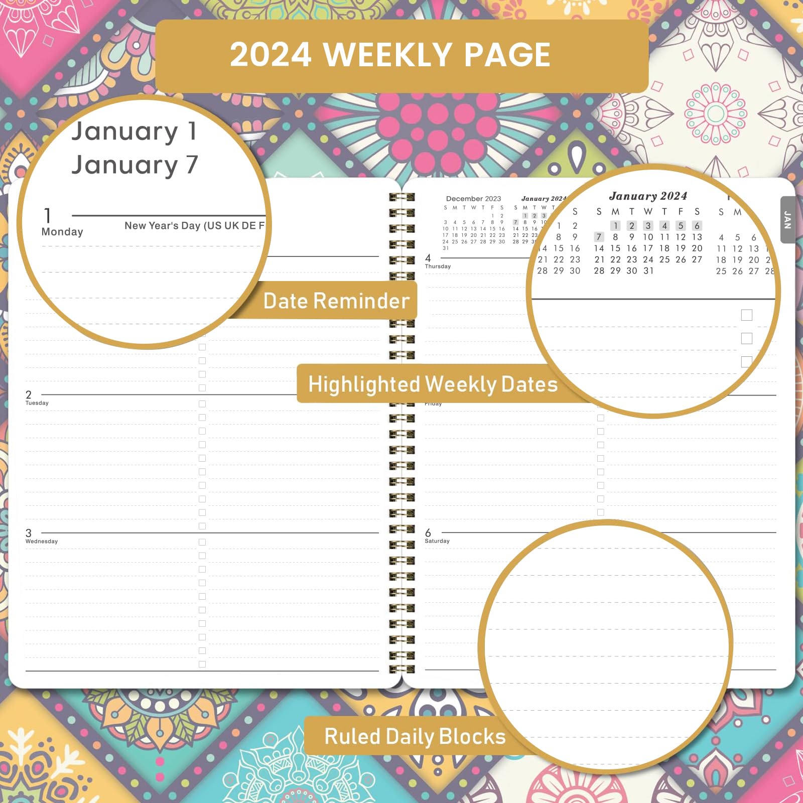 Snapklik.com : 2024 Planner - Planner 2024, January 2024 - December ...