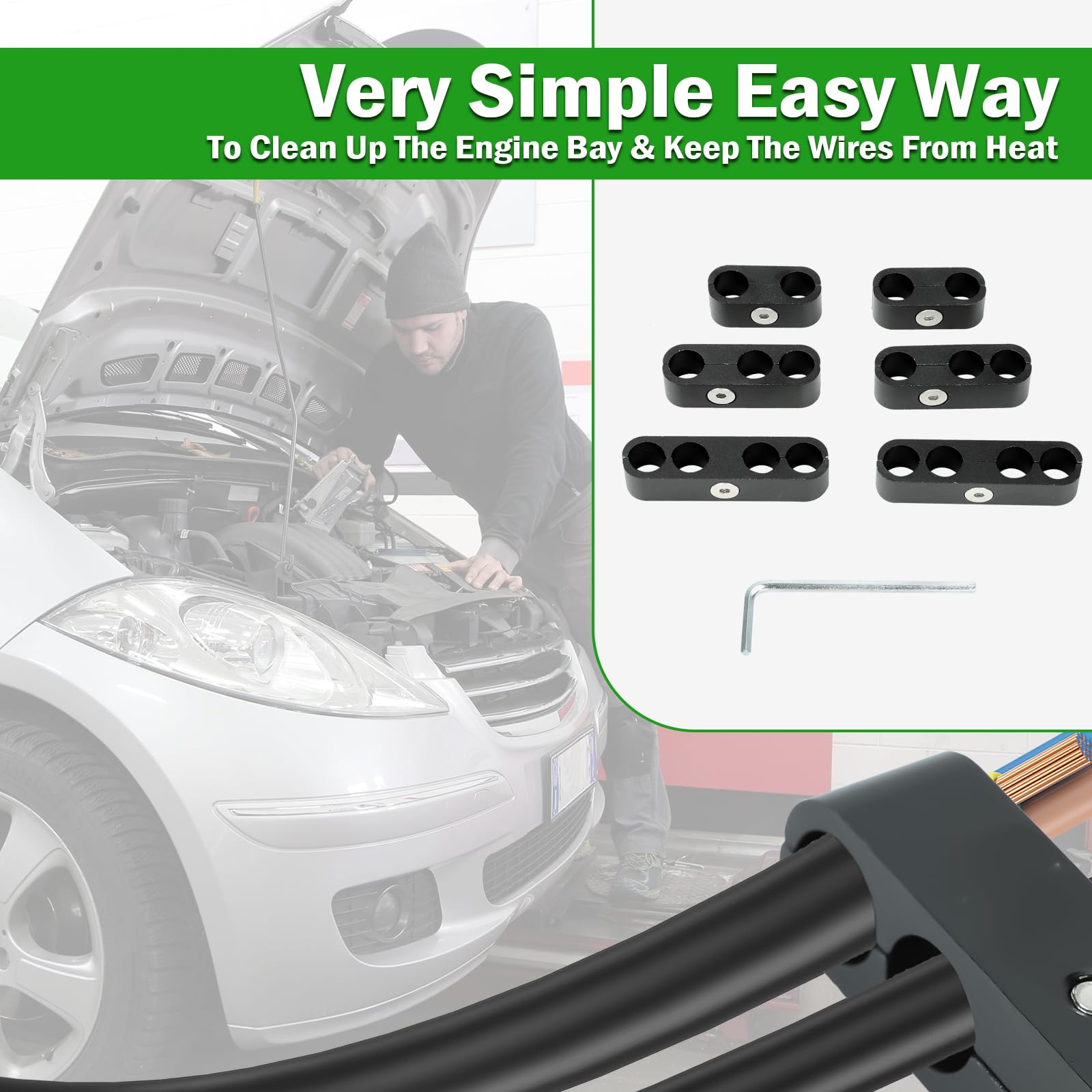 Snapklik.com : EASYBERG Spark Plug Wire Separators Aluminum Kit, 7mm ...