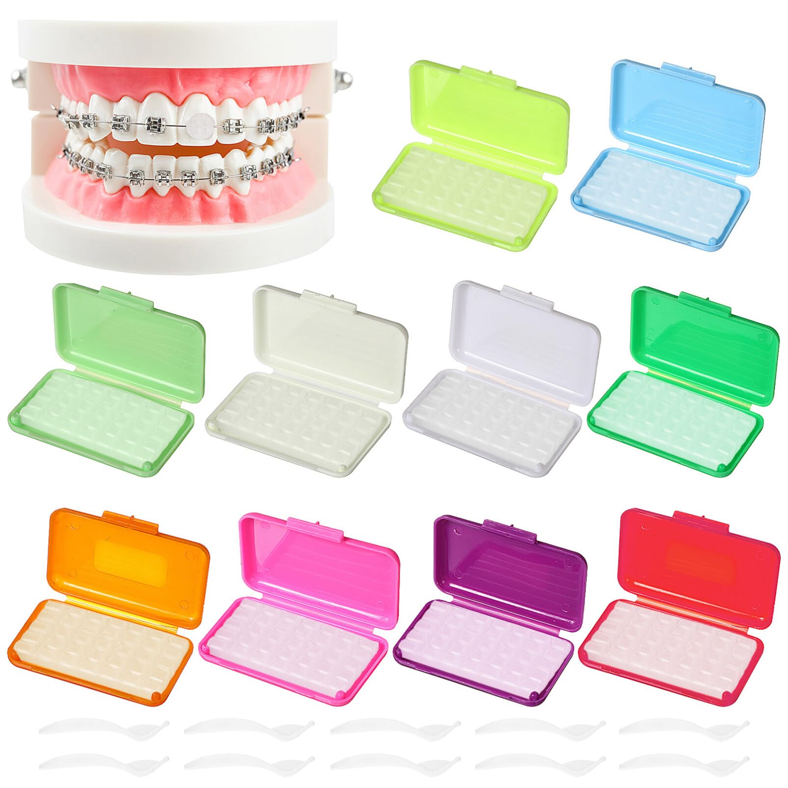 Amazon.com: Healifty Braces Wax 50 Precut Wax Strips with 10 Wax ...