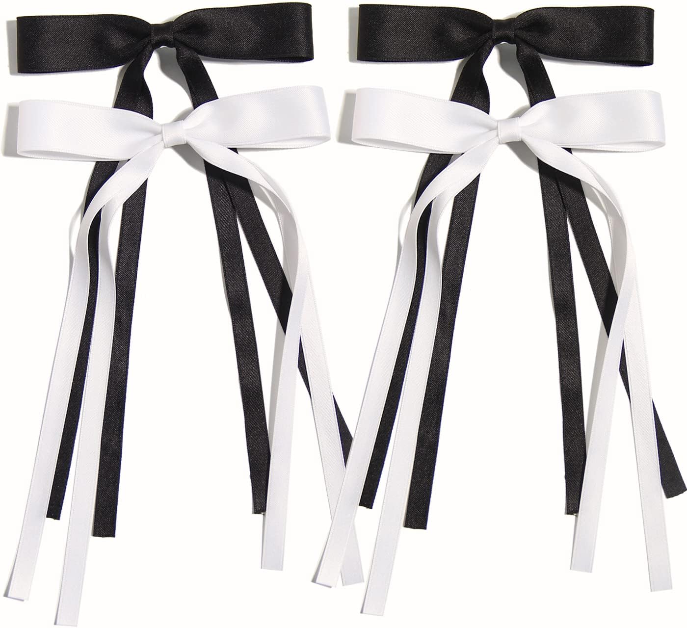 Amazon.com : Tassel Ribbon Bowknot Hair Clips for Women - 4pcs ...