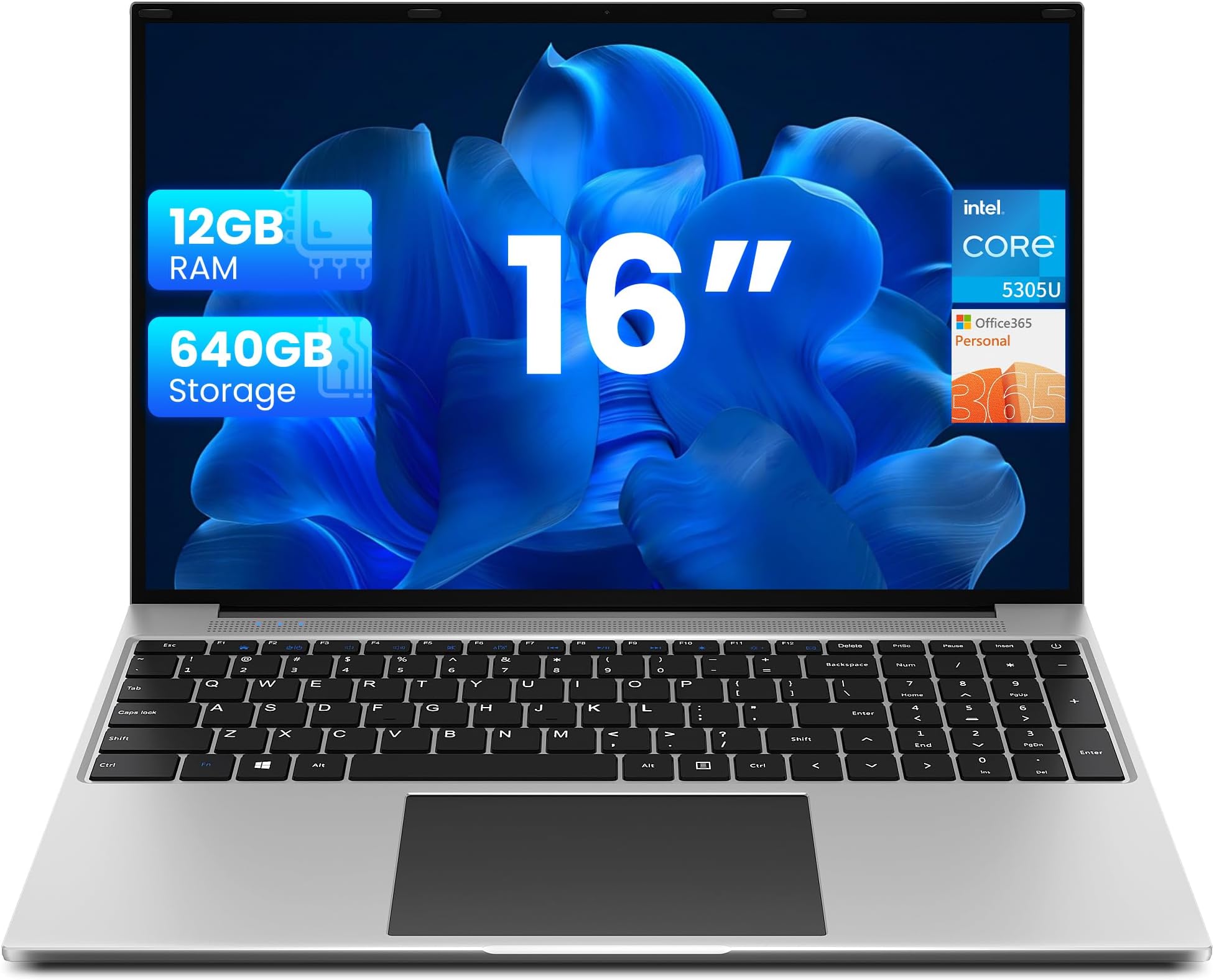 Amazon.com: jumper 16 Inch Laptop Computer, 12GB RAM 640GB Storage ...