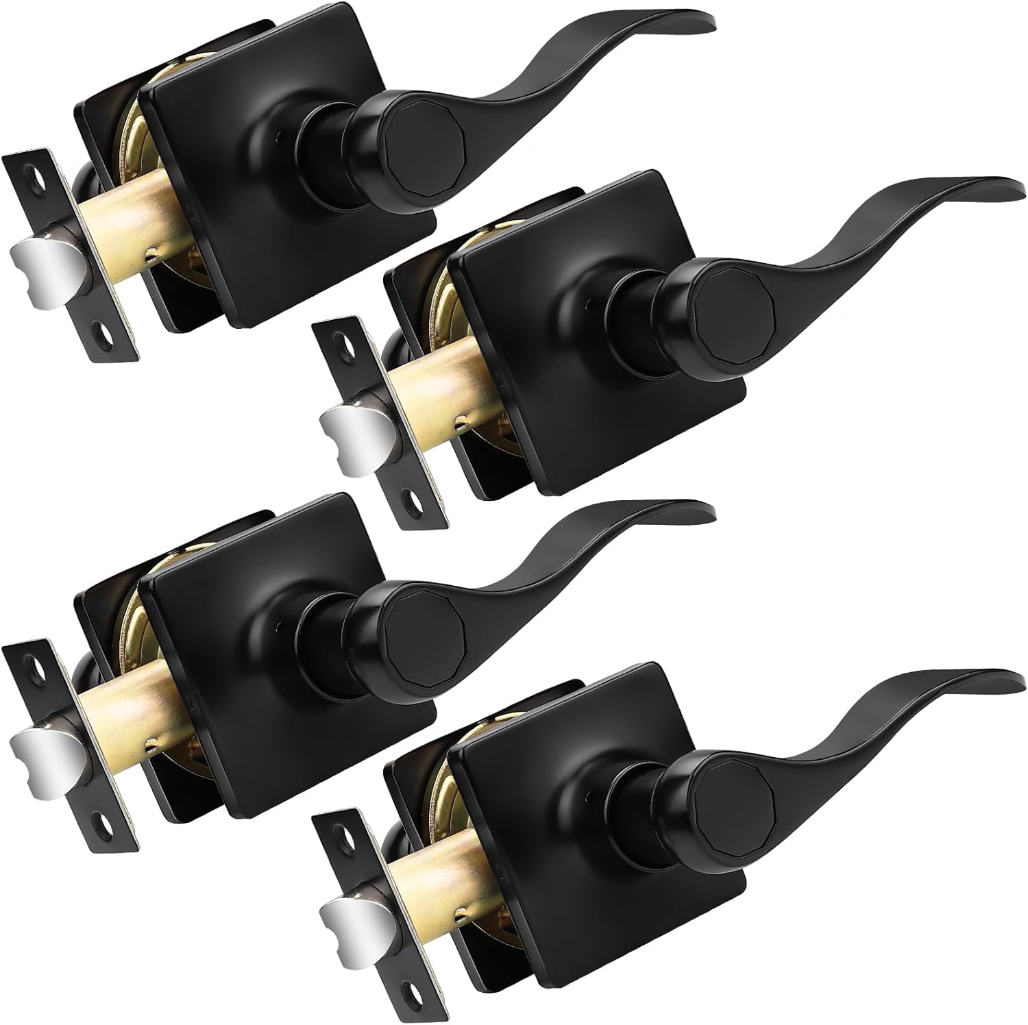 Probrico Door Handles with Traditional Wave Design, Passage Door Levers ...