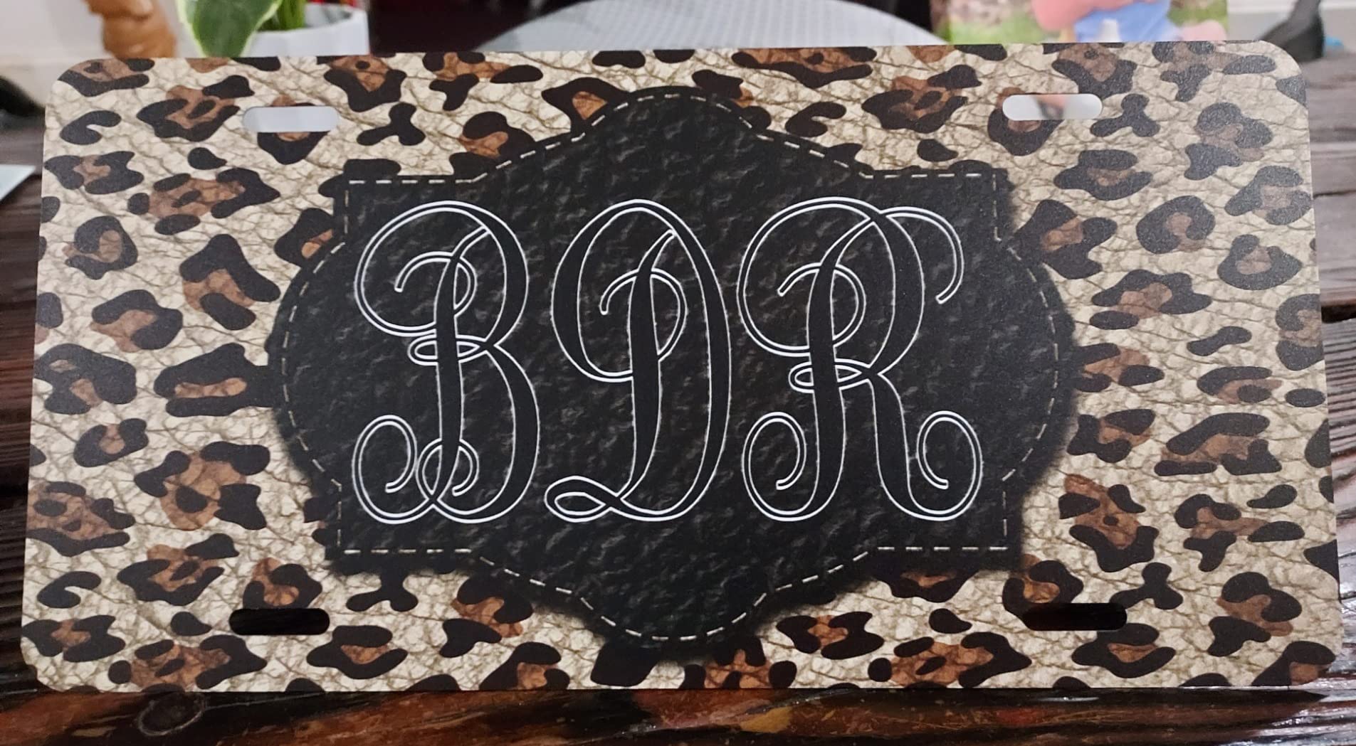 $4/mo - Finance Custom Leopard Print Monogram License Plate ...
