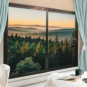 Amazon.com: Dunmat Modern Forest Window Film Heat Blocking Rustic ...
