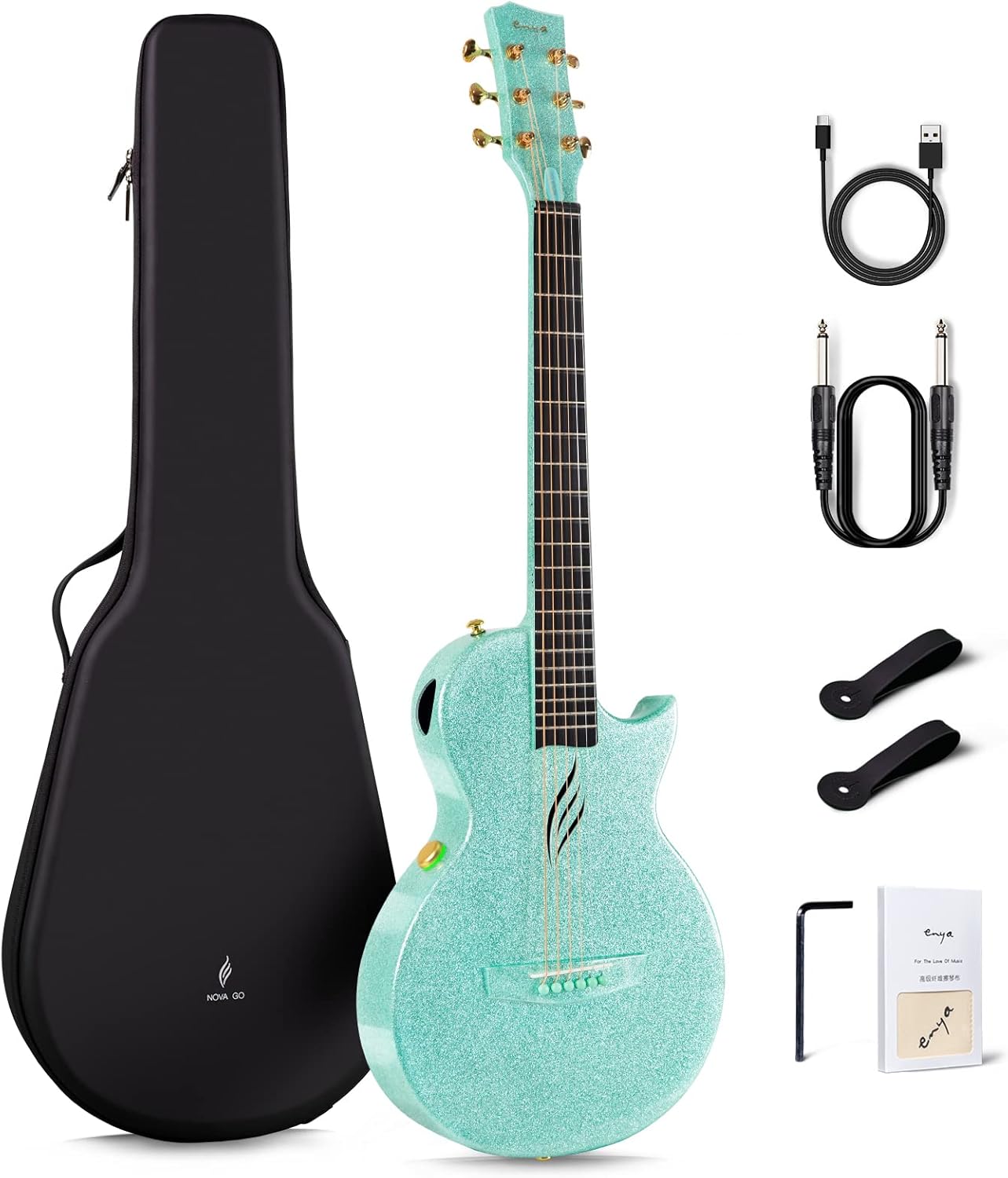 Buy Enya NOVA Go SP1 Carbon Fiber Acoustic Electric Guitar with Smart AcousticPlus 35 Inch ...