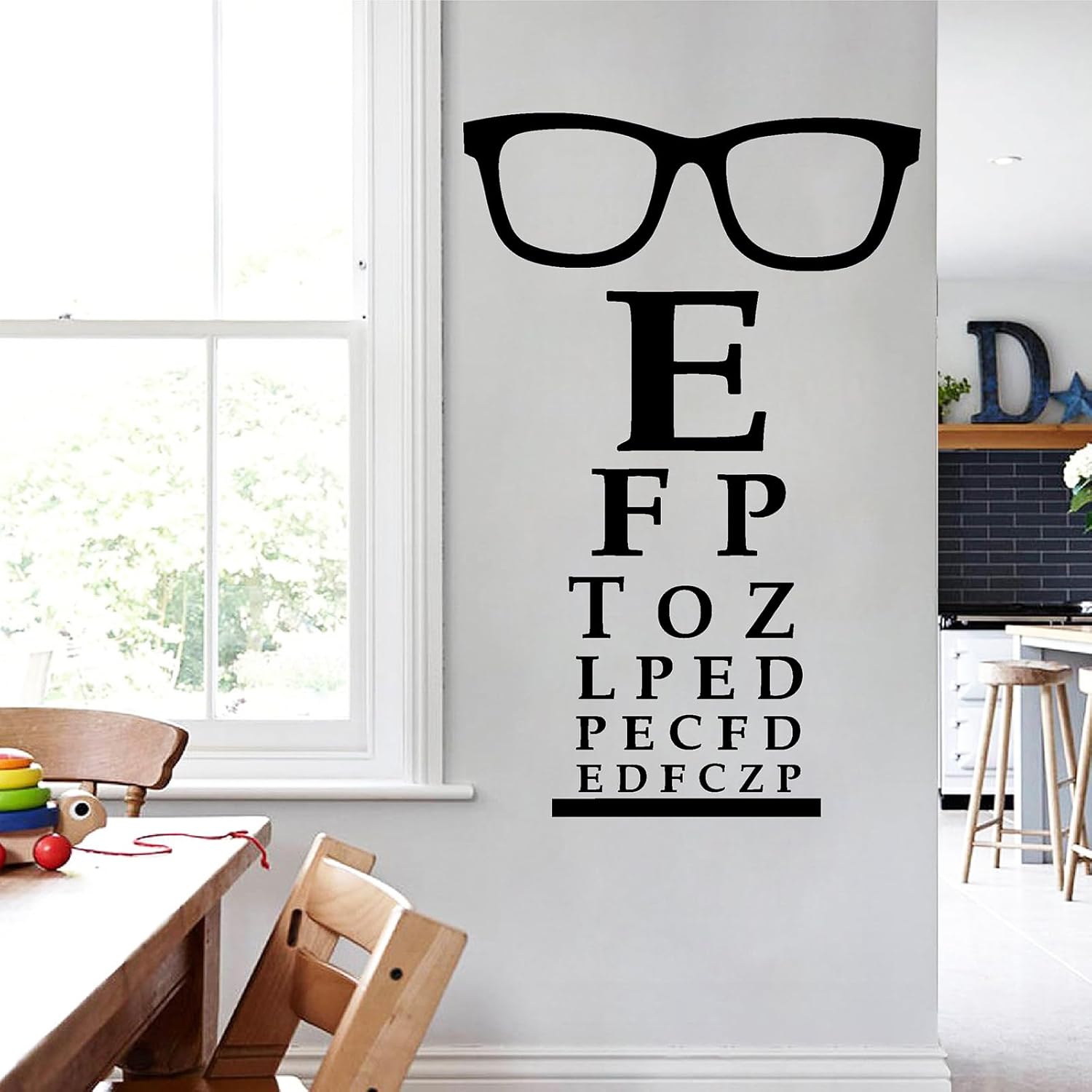 Amazon.com: Glasses Wall Decal Vinyl Eye Chart Decal Eyeglasses Wall ...