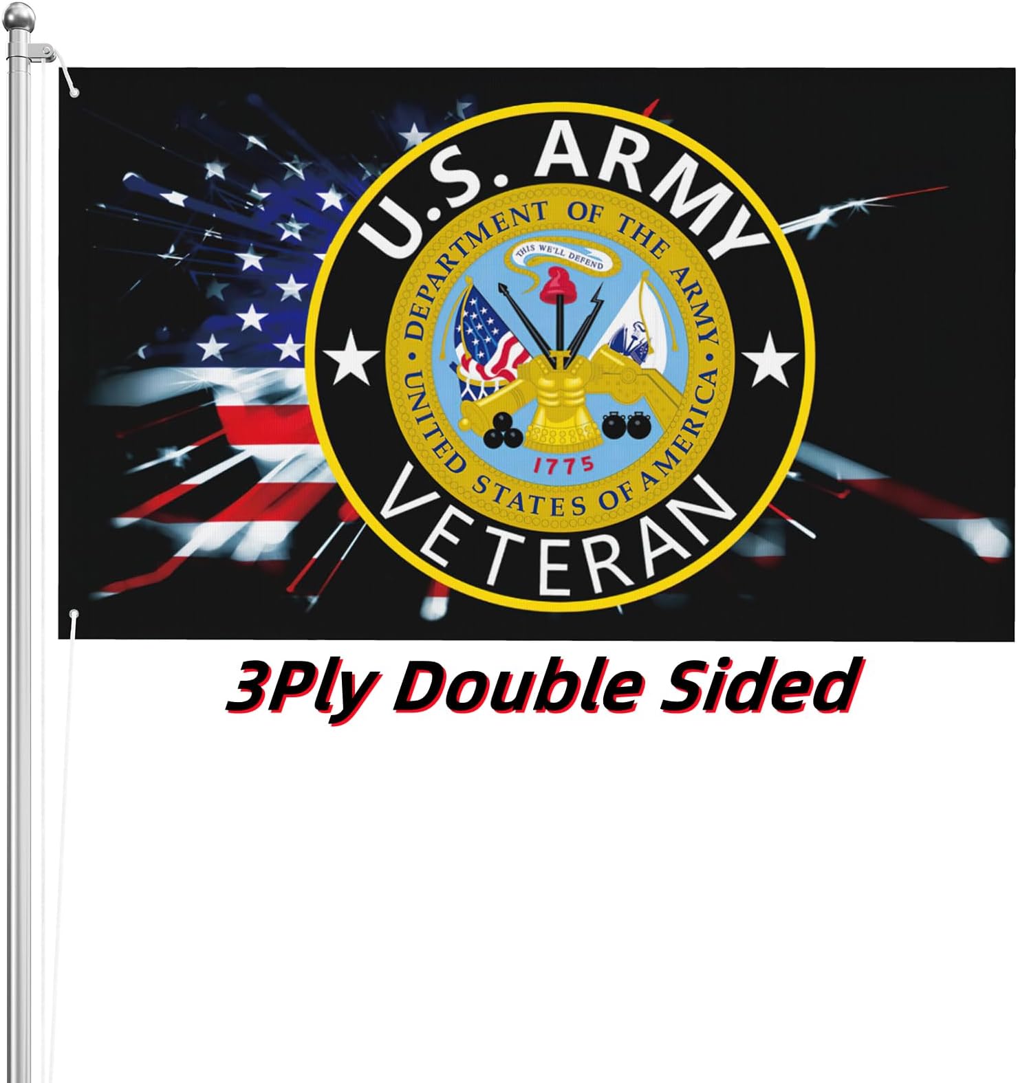 Amazon.com : US Army Retired 3x5 Ft Flag - Polyester, Double-sided ...