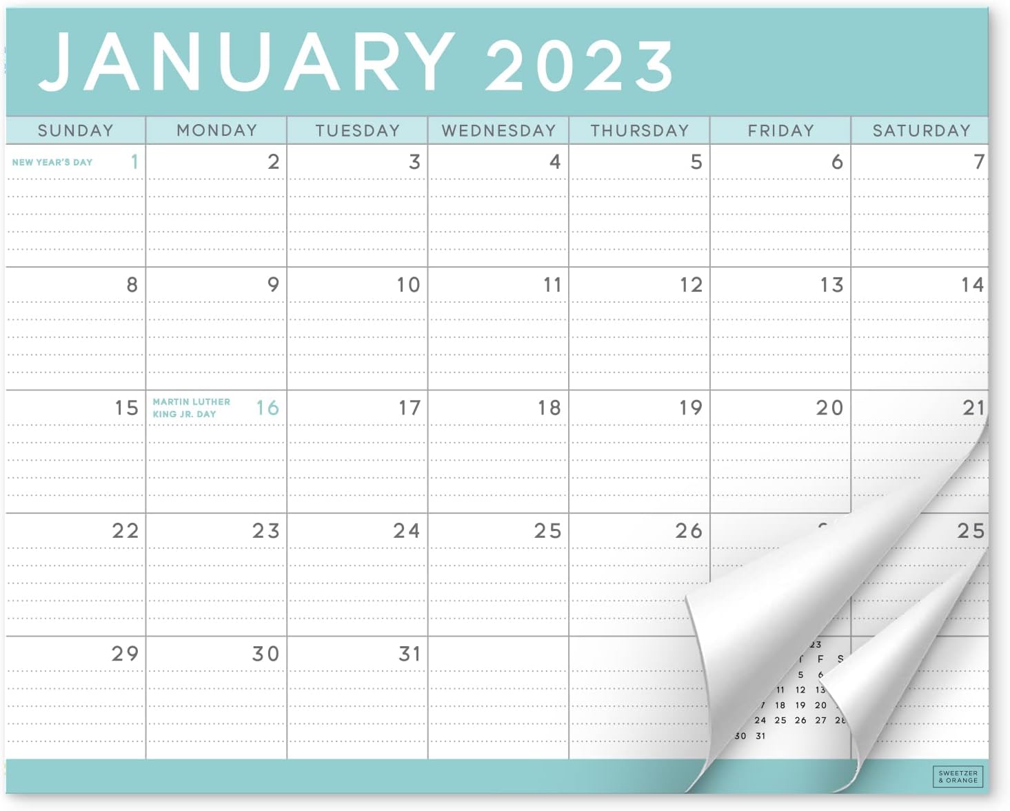 Amazon.com: S&O Teal Magnetic Fridge Calendar from Jan 2023-Jun 2024 ...