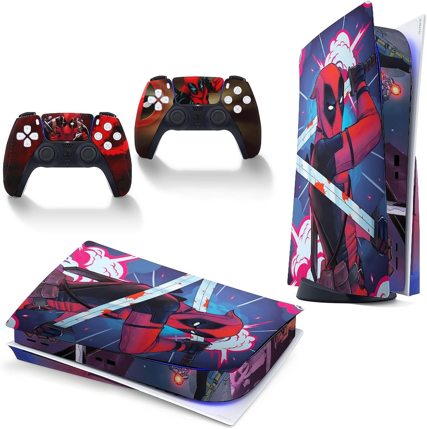 Amazon.com: Vinyl Skins for PS5 Disc Version Console and Controller ...