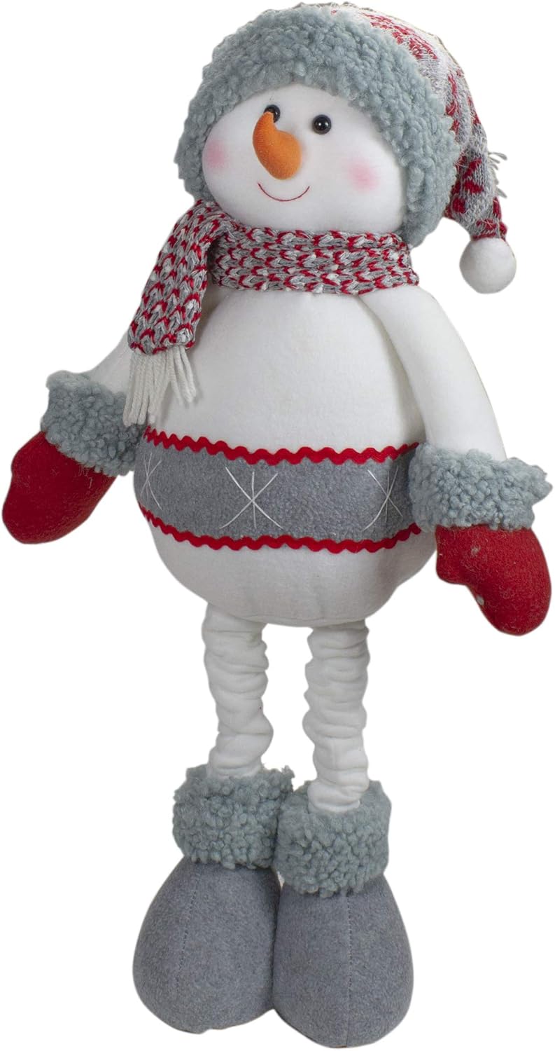 Amazon.com: Northlight Plush Nordic Snowman Christmas Figure, 22", Red ...