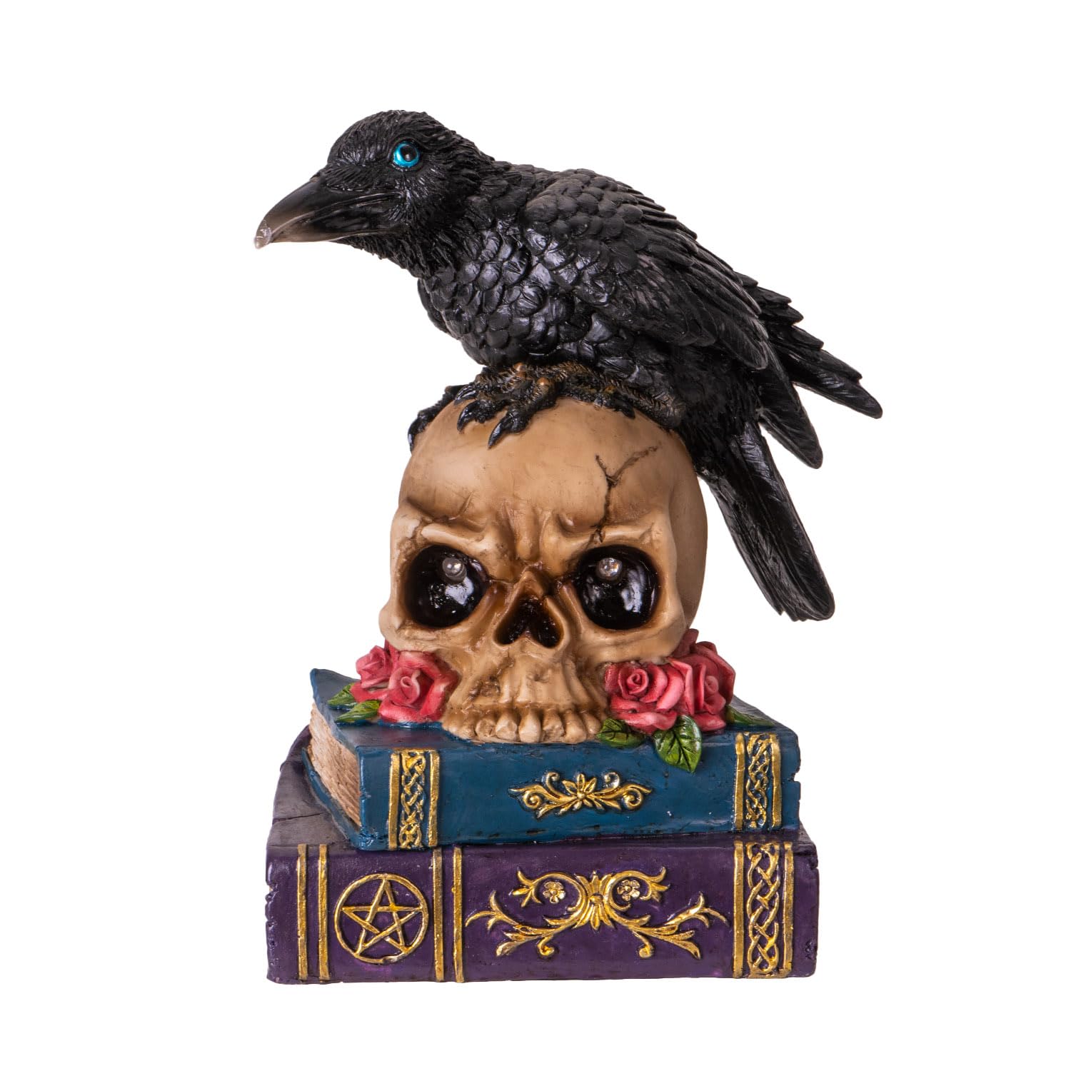Amazon.com: Pacific Giftware Raven on Skull and Spell Books Figurine ...