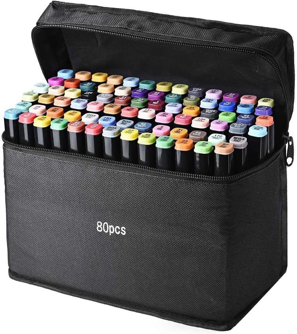 80 Color Alcohol Markers Pen Set for drawing, Thebeautiful artist Art ...