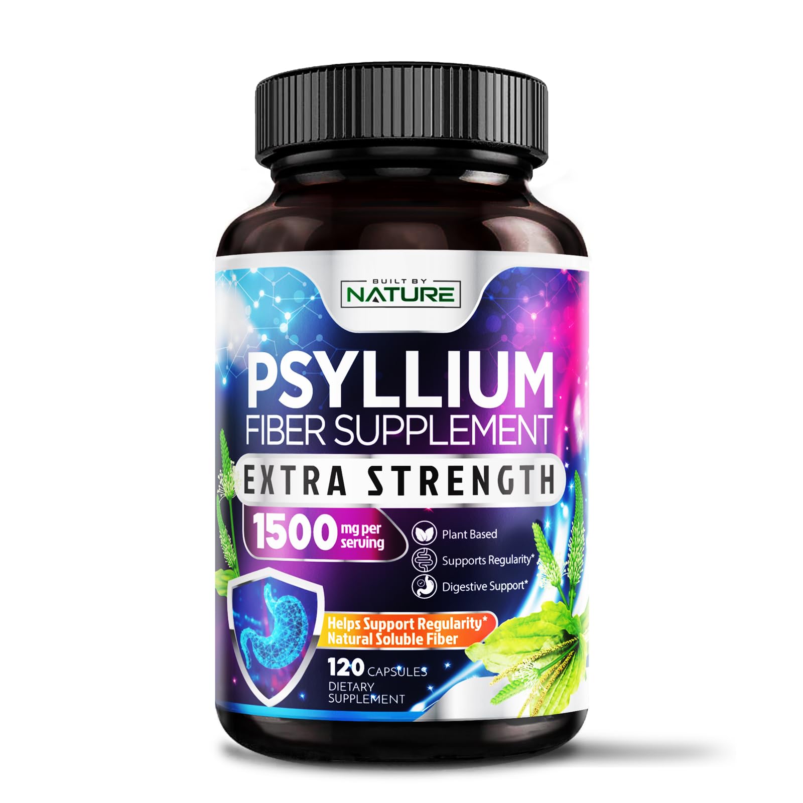 Amazon.com: Psyllium Husk Capsules 1500mg - Fiber Supplement - Natural ...