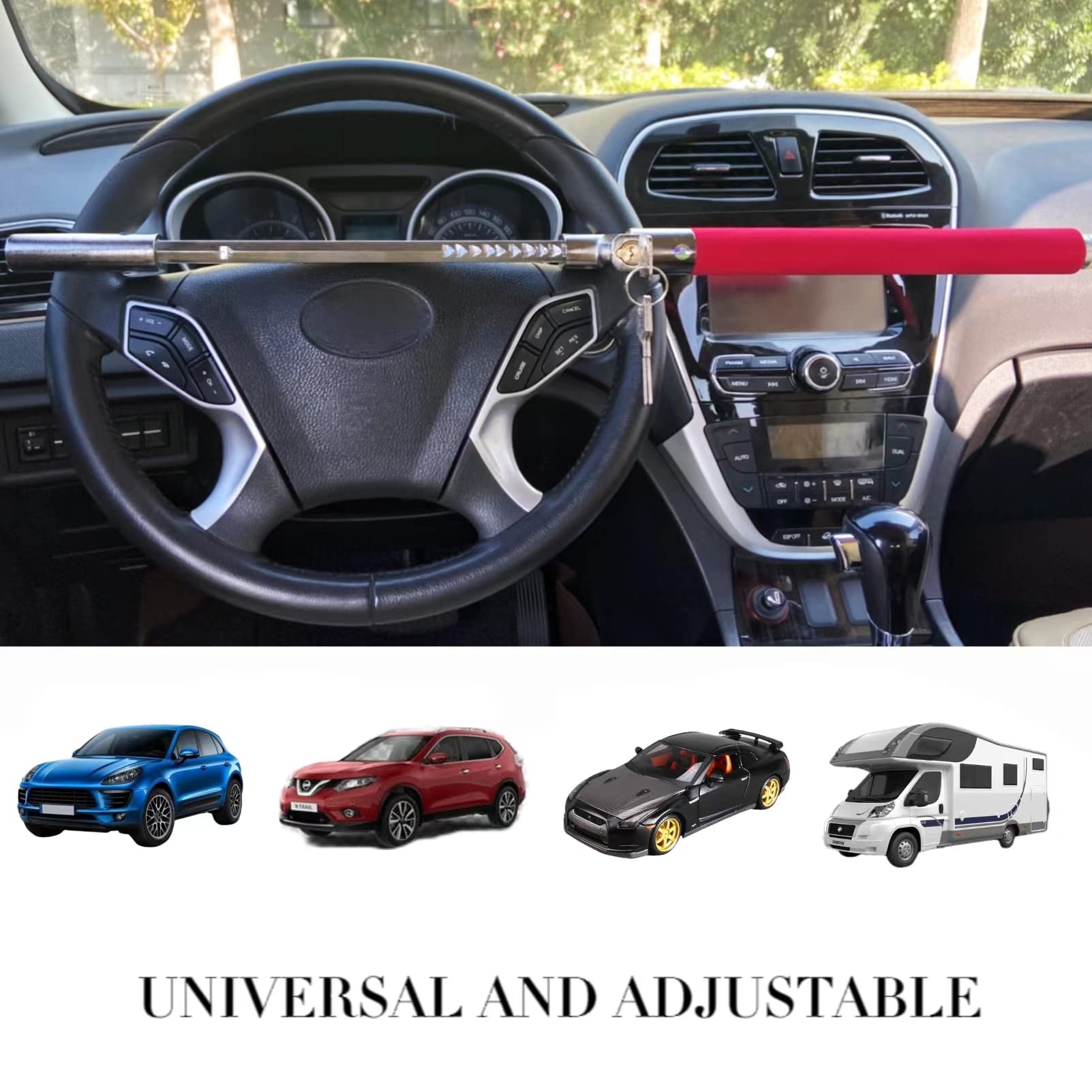 Snapklik.com : Anti-Theft Steering Wheel Lock Heavy Duty Steering Wheel ...
