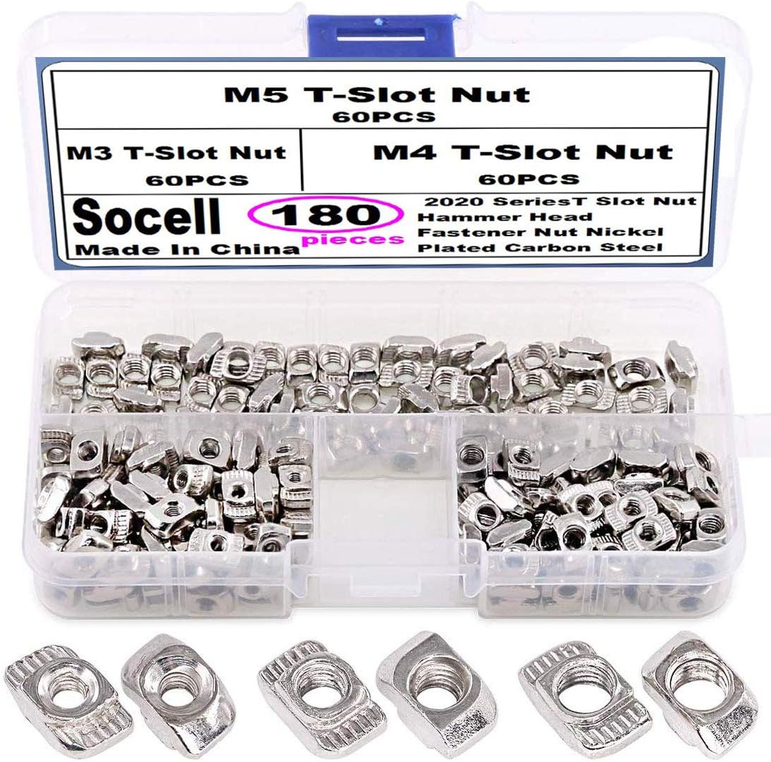 Amazon.com: Hulless Sliding T Nuts 2020 Series M5 T Slot Nut Fastener ...