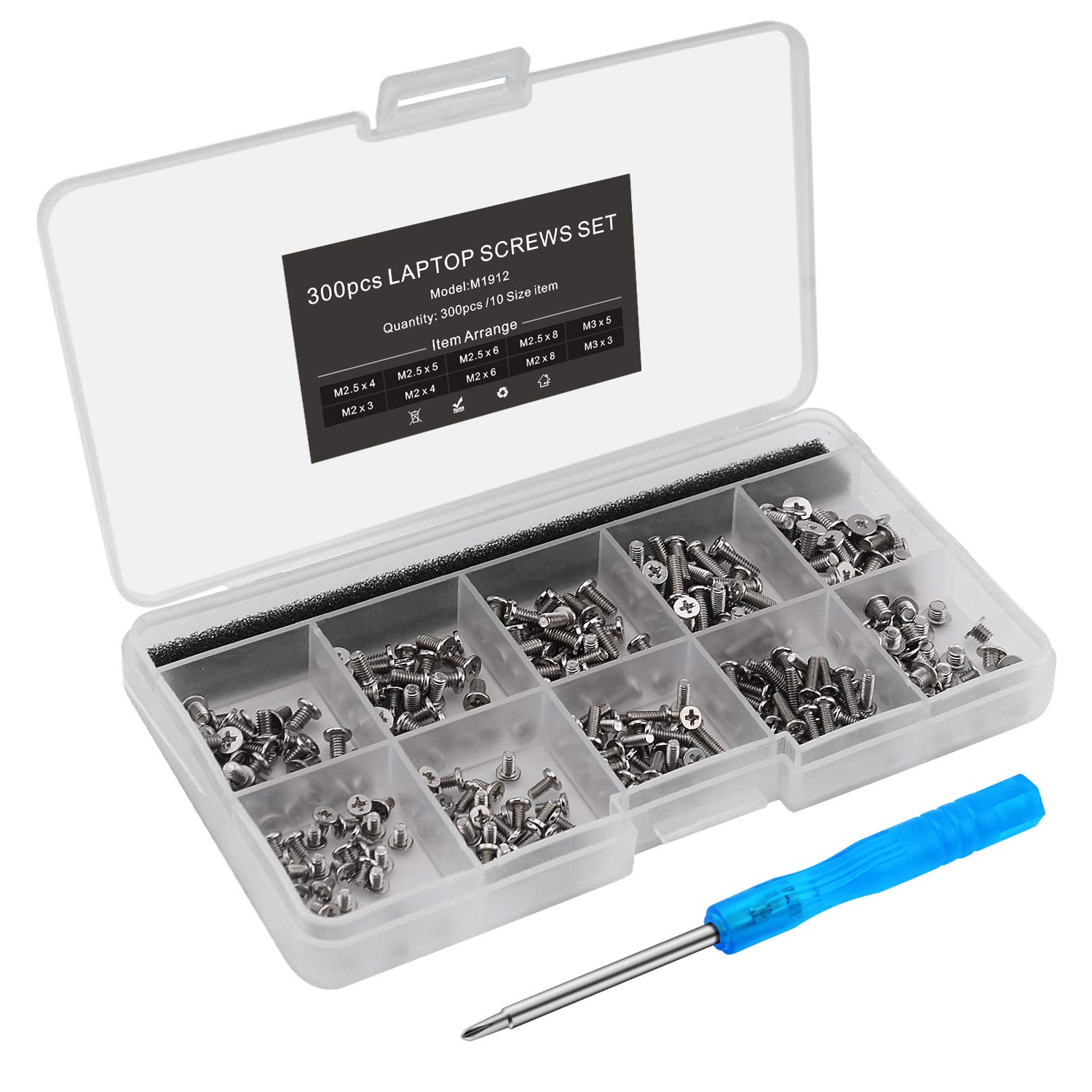 Mcsher 300pcs Laptop Notebook Screws Kit Set for HP Dell Lenovo Samsung ...