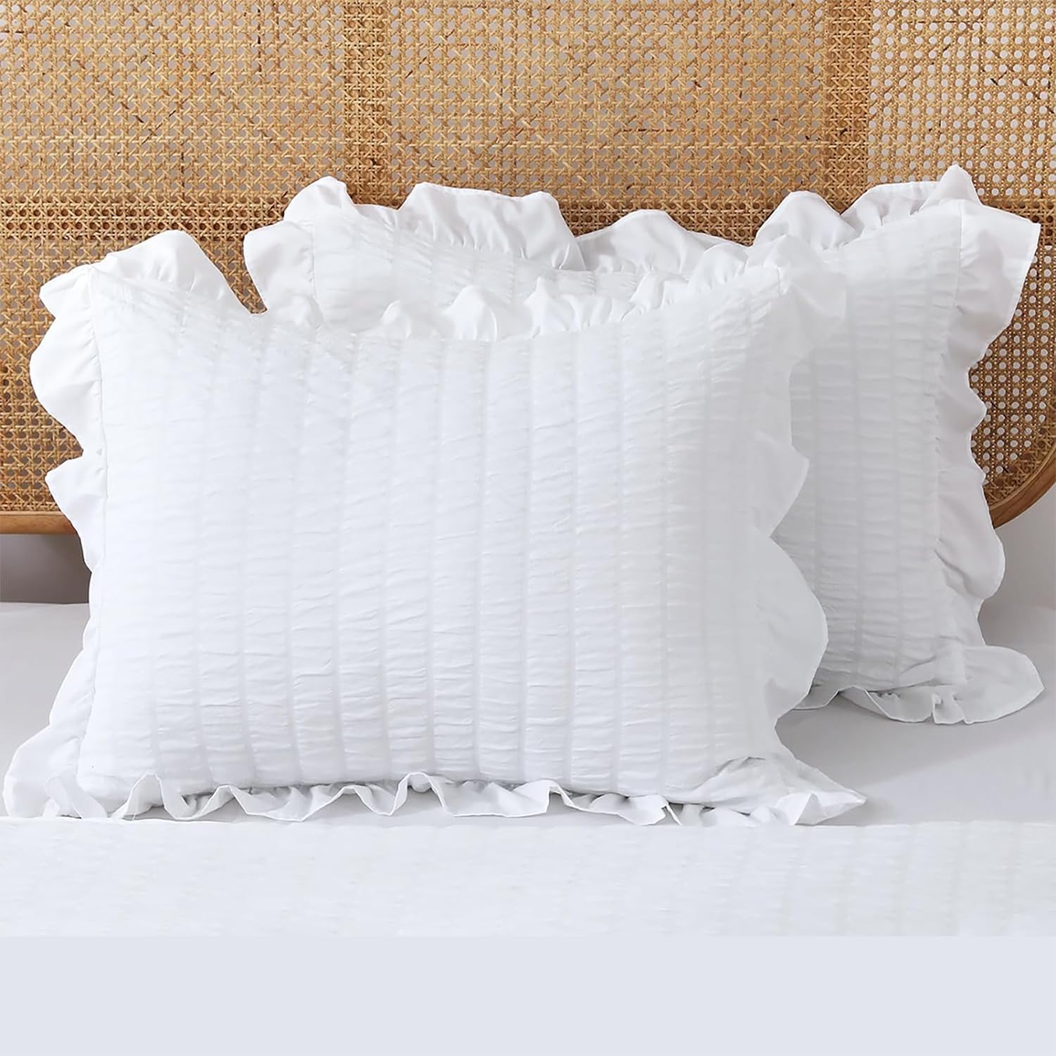 Amazon｜Hopeholic 枕カバー 2枚セット ピローケース 43x63 かわいい フリル シアサッカー生地 封筒式 まくらかばー 優しい肌触り 柔らかい 洗い替え 速乾タイプ ピーチ ...