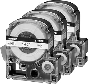 USUPERINK Paquete de 3 Compatible para LabelWorks LK-5WBN LC-5WBN LC ...