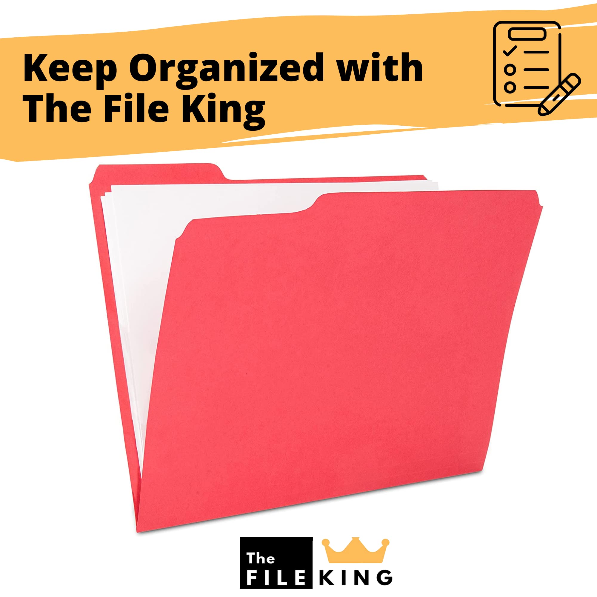 Snapklik.com : 1/3 Cut Red File Folders Letter Size - 100 Pack Colored ...