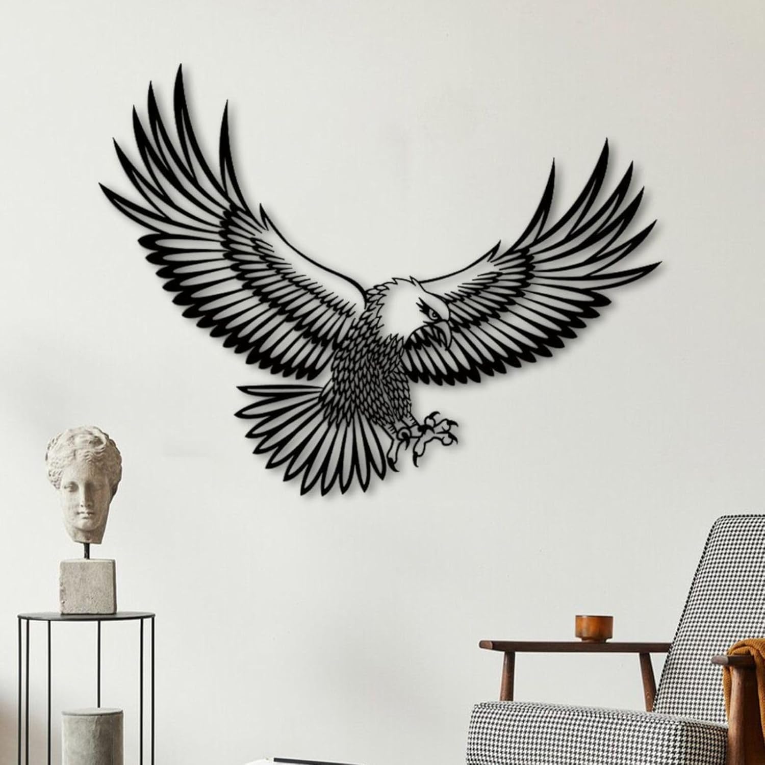 BEVUVA Metal Eagle Wall Art, Large Eagle, Metal Wall Decor, Metal Wall ...