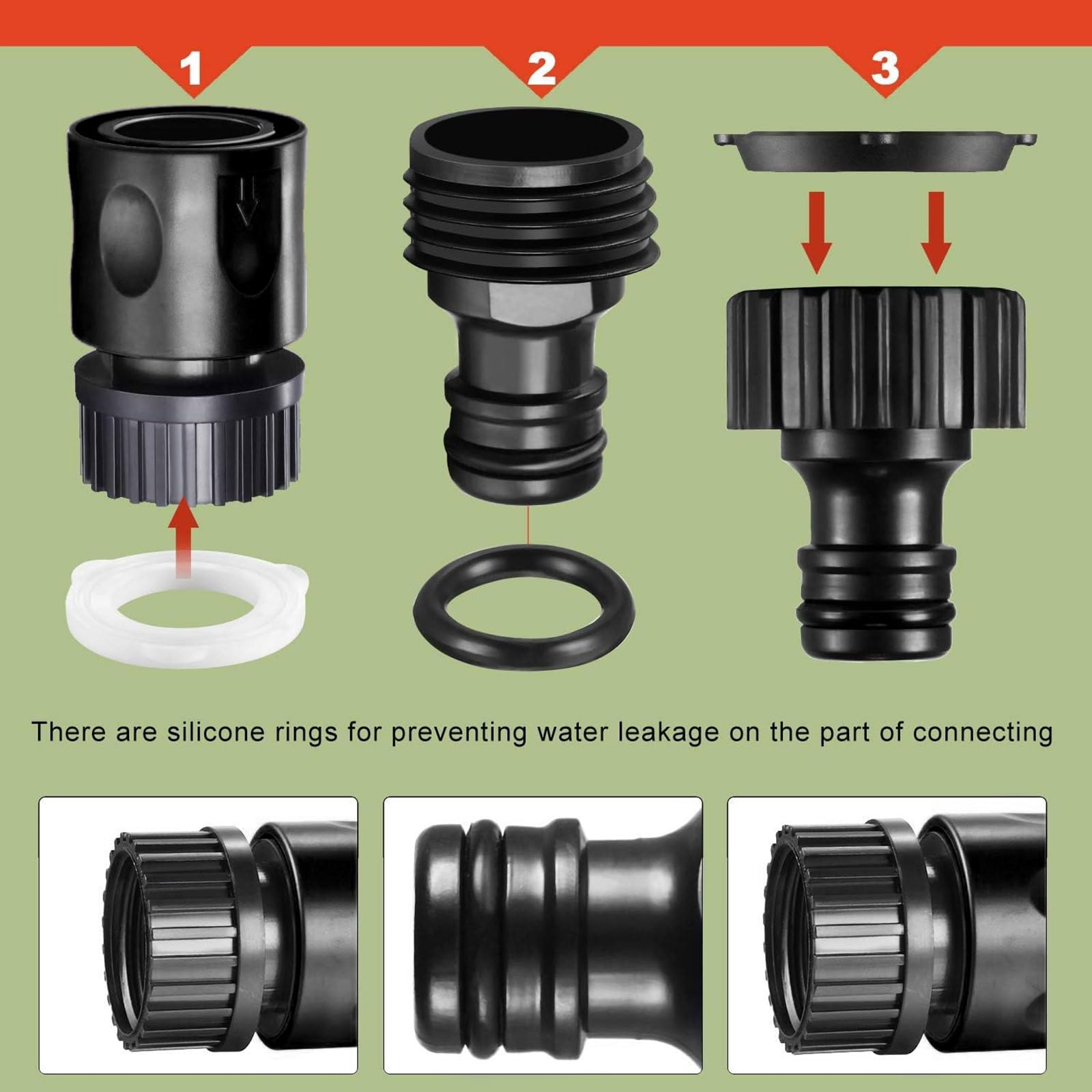 Snapklik.com : 16 Pieces Garden Hose Quick Connector 3/4 Inch Plastic ...