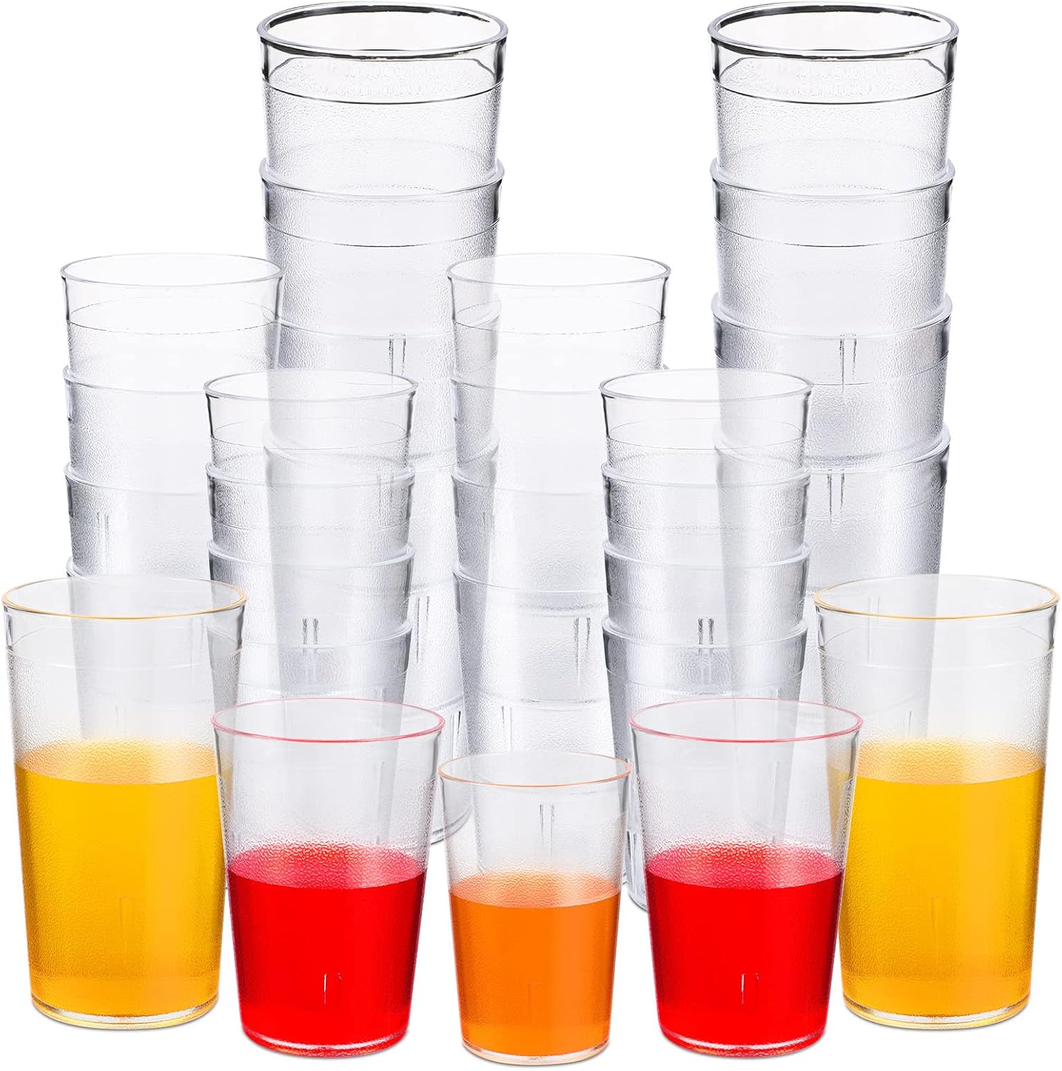 Amazon.com | Didaey 24 Pcs Shatterproof Plastic Tumblers Stackable and ...