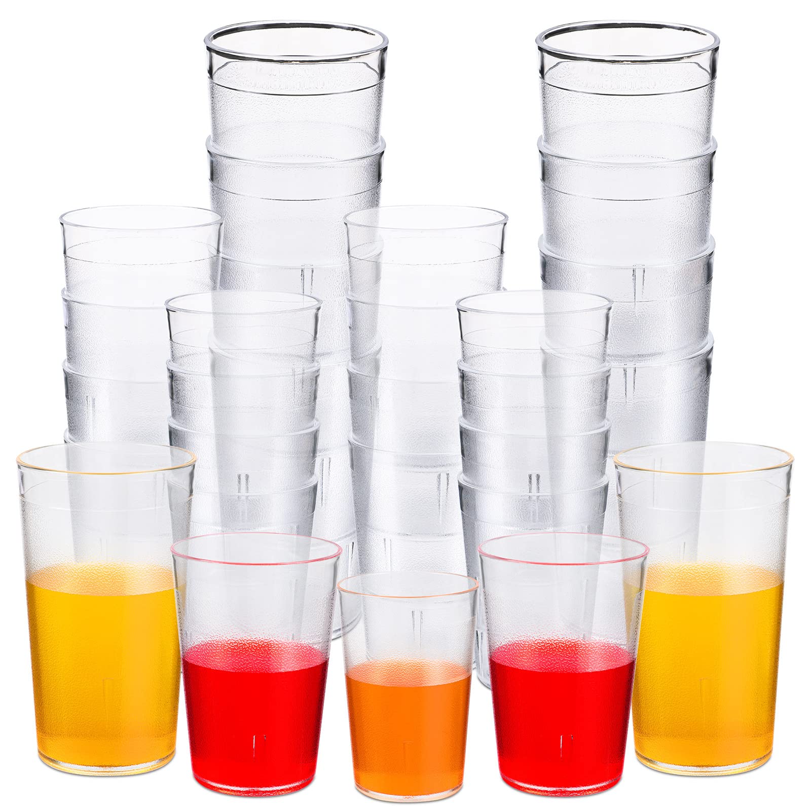 Amazon.com | Didaey 24 Pcs Shatterproof Plastic Tumblers Stackable and ...