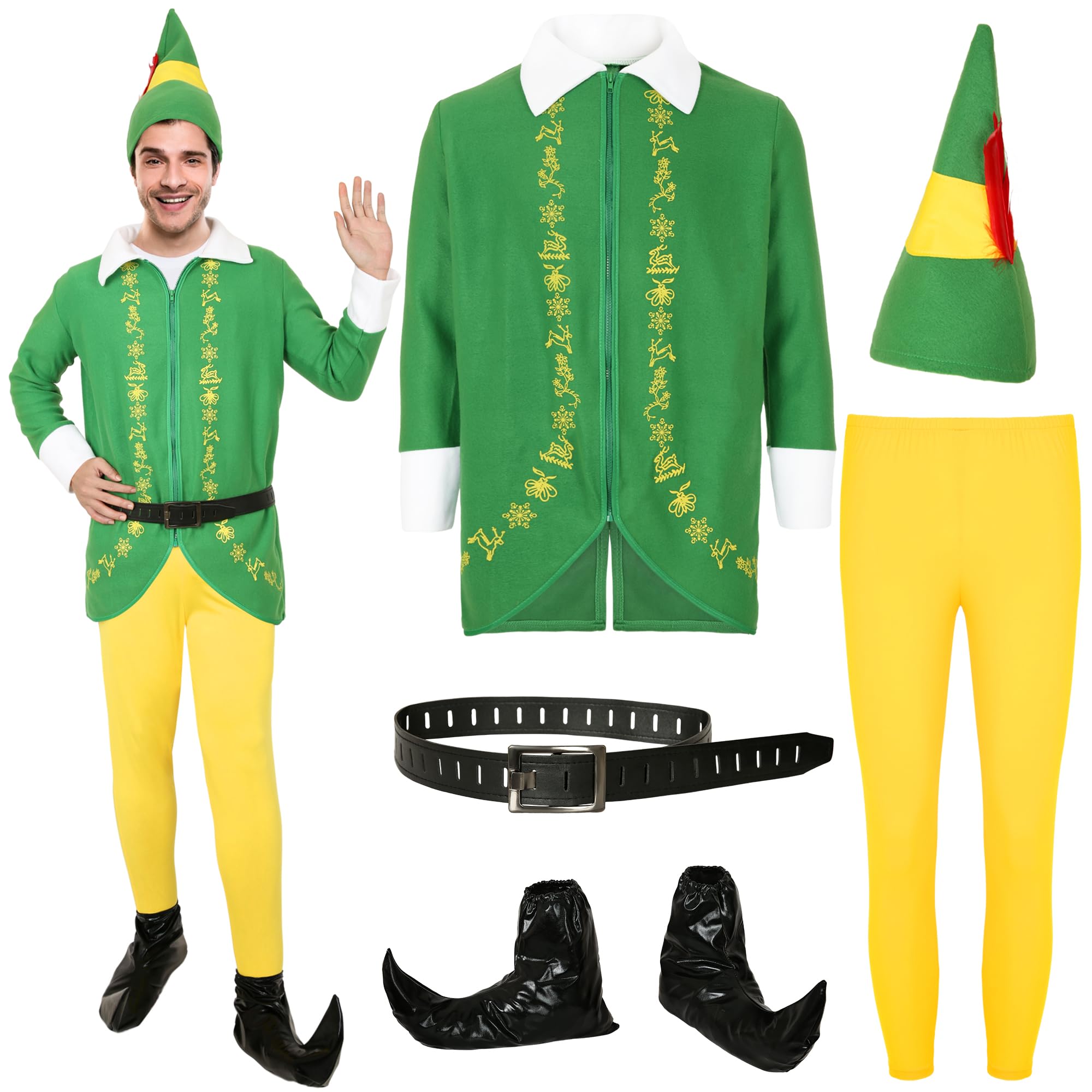 Buy Ainiel Elf Costume Men Elf Costume Adult Christmas Elf Costume ...
