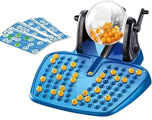 THE WHITE SHOP Bingo Lotto Game Set,Bingo Crank Machine Game Set with ...
